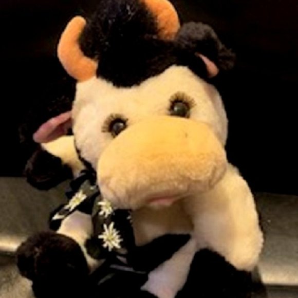 Toys | Plush Black White Dairy Cow Stuffed Animal Toy | Poshmark